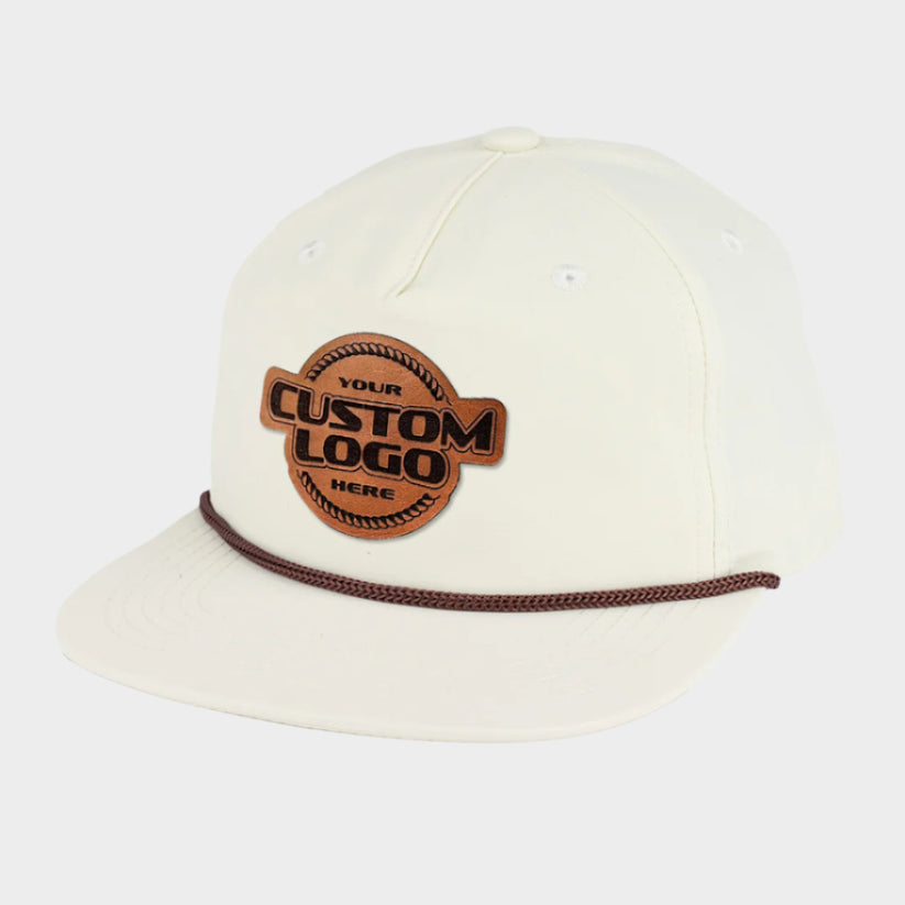 Custom Leather Patch 5-Panel Rope Hat