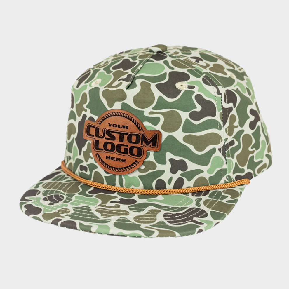 Custom Leather Patch 5-Panel Rope Hat