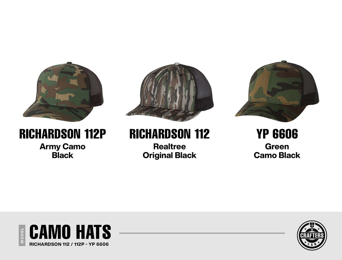 Camo Custom Leather Patch Trucker Hat